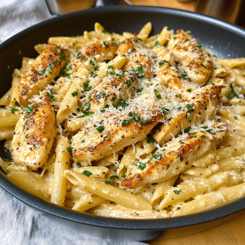 One-Pan Garlic Parmesan Chicken and Pasta – Creamy, Cheesy & Ready in ...