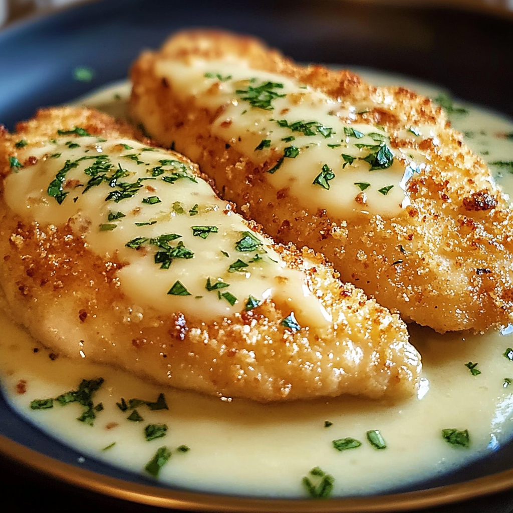 Parmesan Crusted Chicken with Garlic Sauce – Crispy, Juicy ...