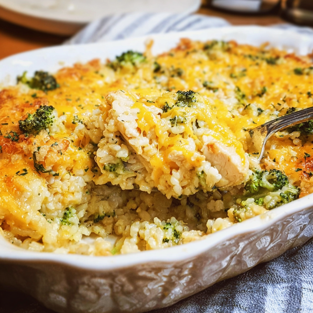 Cheesy Chicken, Broccoli & Rice Casserole – Creamy, Comforting & Family ...